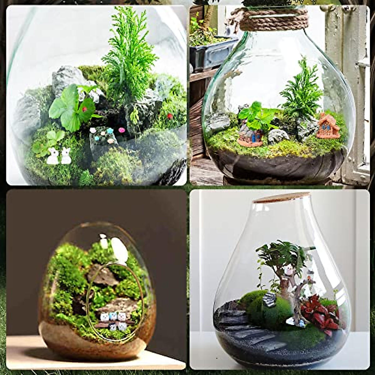 126 PCS Miniature Fairy Garden Accessories,Fairy Garden Kit,Including Animals, Mini Houses, Miniature Figurines,and DIY Dollhouse Decoration,Micro Landscape Ornaments, Garden DIY Kit（Merkaunis）