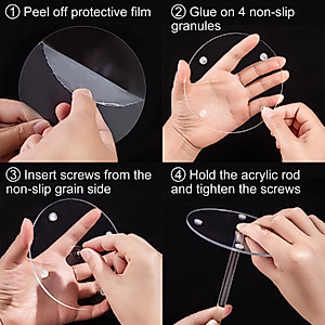 4PCS Acrylic Donut Stand, Donut Holder Stands for Dessert Table, HENABLE Clear Donut Display Stand Tower, Bagel Stand Holder, Doughnut Stand for Party, Christmas, Birthday and New Year