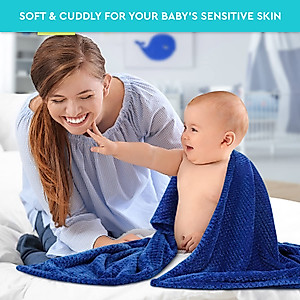 Baby Blanket for Girls and Boys - 30”x40” Navy Blue - Toddler Blankets - Kids Throw - Newborn Blankets - Soft Lightweight Fleece for Bed, Crib, Stroller