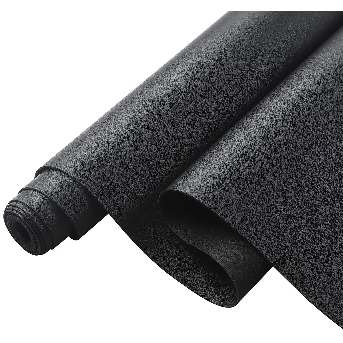 Picheng Smooth Solid Color Faux Leather Sheets 13.8"X53"(35cmX135cm),Soft Faux Leather Roll Very Suitable for Making Crafts,Leather Earrings, Bows,Sewing DIY Projects (Black)