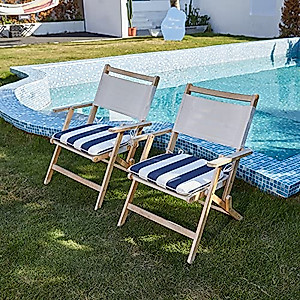 JMKaixin Pack of 2 Outdoor Seat Cushions, Patio Chair Cushions 16"x17" with Ties for Patio Furniture Chairs Home Garden Decoration