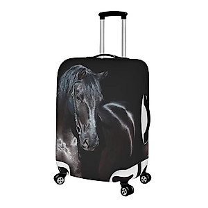 Allinterest Black Horse Print Baggage Cover Dust-proof Anti-Scratch Practical Washable Suitcase Protector Cover