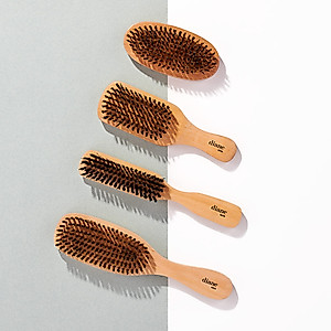 Diane Reinforced Boar Bristle Wave Brush for Men and Barbers – Hard Bristles for Thick to Coarse Hair – Use for Detangling, Smoothing, Wave Styles, Restore Shine and Texture