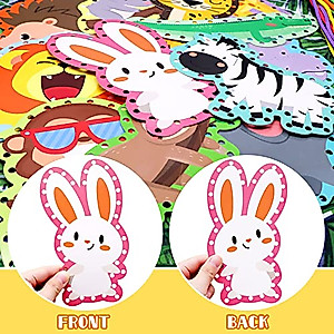 Jungle Animal Lacing Cards 12 Pack Sewing Kits for Kids Lion Wild Animal Cardboard Double Side Kids Sewing Cards Lacing Playing Games for Developing Imagination Preschool Educational Learning Activity