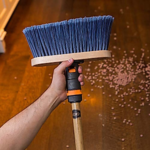 SWOPT Premium Multi-Surface Angle Broom Cleaning Head — Indoor and Outdoor Angled Broom Set — Interchangeable with All SWOPT Cleaning Products for More Efficient Cleaning and Storage