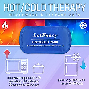 LotFancy Gel Ice Packs, 2pc Reusable Hot Cold Pack for Therapy, Heating Cooling Gel Pad, Pain Relief for Face, Head, TMJ, Wisdom Teeth, Oral Facial Surgery, Sport Injuries, Migraine, Muscle Joint