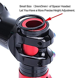 PLATT Bike Headset Spacer Aluminium Alloy Bicycle Stem Headset Spacers Fit 1 1/8-Inch Stem for MTB BMX Road Bikes 2/3/5/10mm(Blue 7PCS)