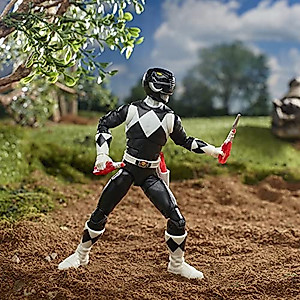 Power Rangers Lightning Collection Mighty Morphin Black Ranger 6-Inch Premium Collectible Action Figure Toy with Accessories