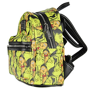 Dr. Seuss The Grinch and Max All-Over Print Faux Leather Mini Backpack