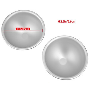 4 Inch Dome Cake Pan, 2 PCS Football Cake Pan, Hemisphere Cake Mold, 3D Soccer Cake Pan, Aluminum Cake Decorating Mold Nonstick Baking Tool