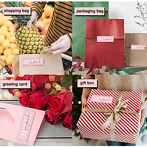 OMGREI 1x3 Inch Thank You for Your Order Stickers, Pink Thank You Stickers Small Business, Packaging for Small Business, Order, Decoration, Gifts, 2Roll with 240 Labels (Pink 01)