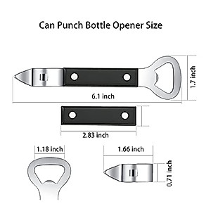 HANCELANT Can Punch Bottle Opener, Manual Stainless Steel Can Opener 1 Pack
