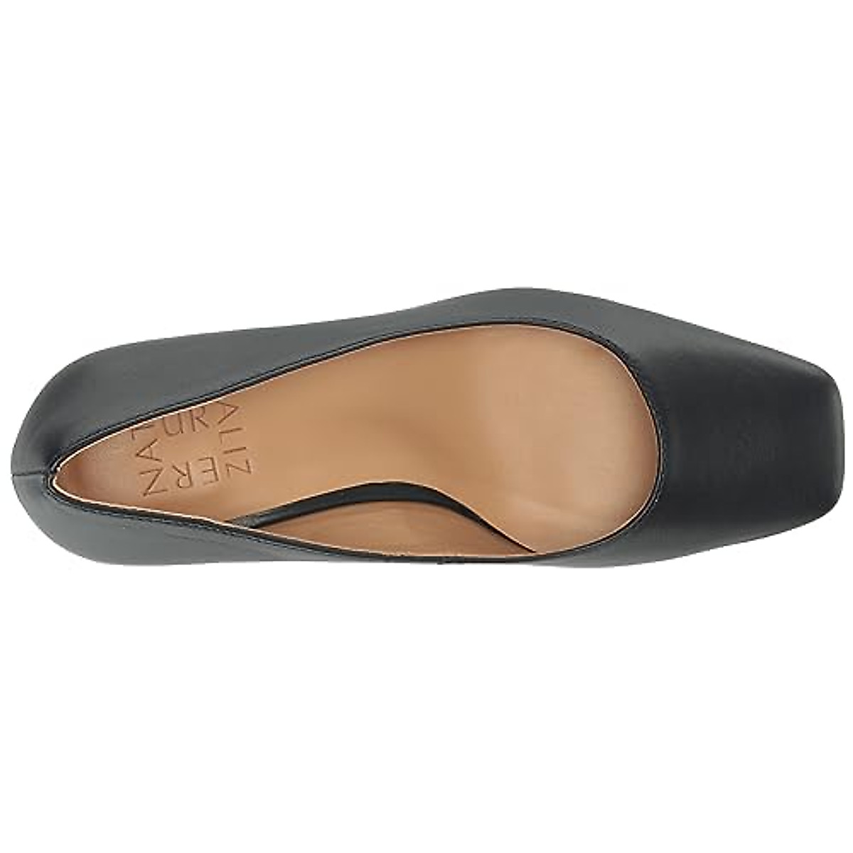 Naturalizer Womens Karina Low Block Heel Square Toe Pump French Navy Leather 8 M