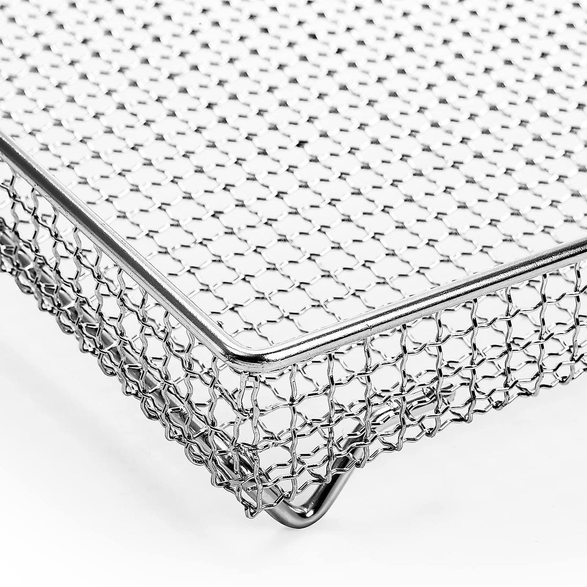 Elsjoy 2 Pack Air Fryer Basket Oven Replacement Basket, Compatible with TOA-60/65 Convection Oven Air Fryer Toaster, 304 Stainless Steel Wire Rack Baking Cooling Rack