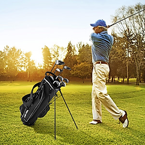 GYMAX Complete Golf Club Set for Men, 12/14 PCS Right Hand Golf Clubs Set with #1 Driver & #3 Fairway & #4 Hybrid & #6/#7/#8/#9/#P Irons, Putter & Head Covers, Men’s Golf Clubs Set