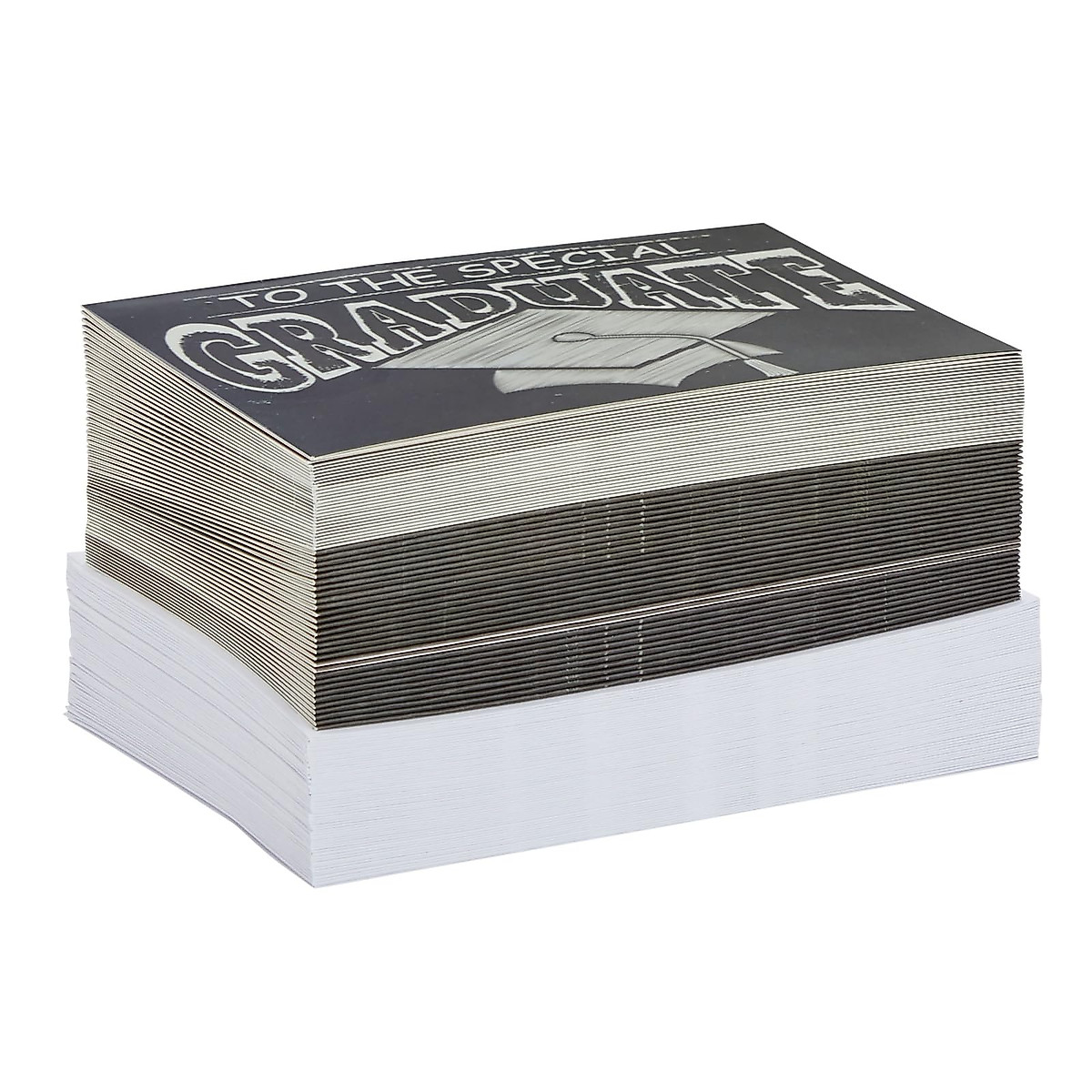 Best Paper Greetings 60 Pack Blank Graduation Thank You Cards with Envelopes, 6 Assorted Designs, Black and White (4 x 6 in)