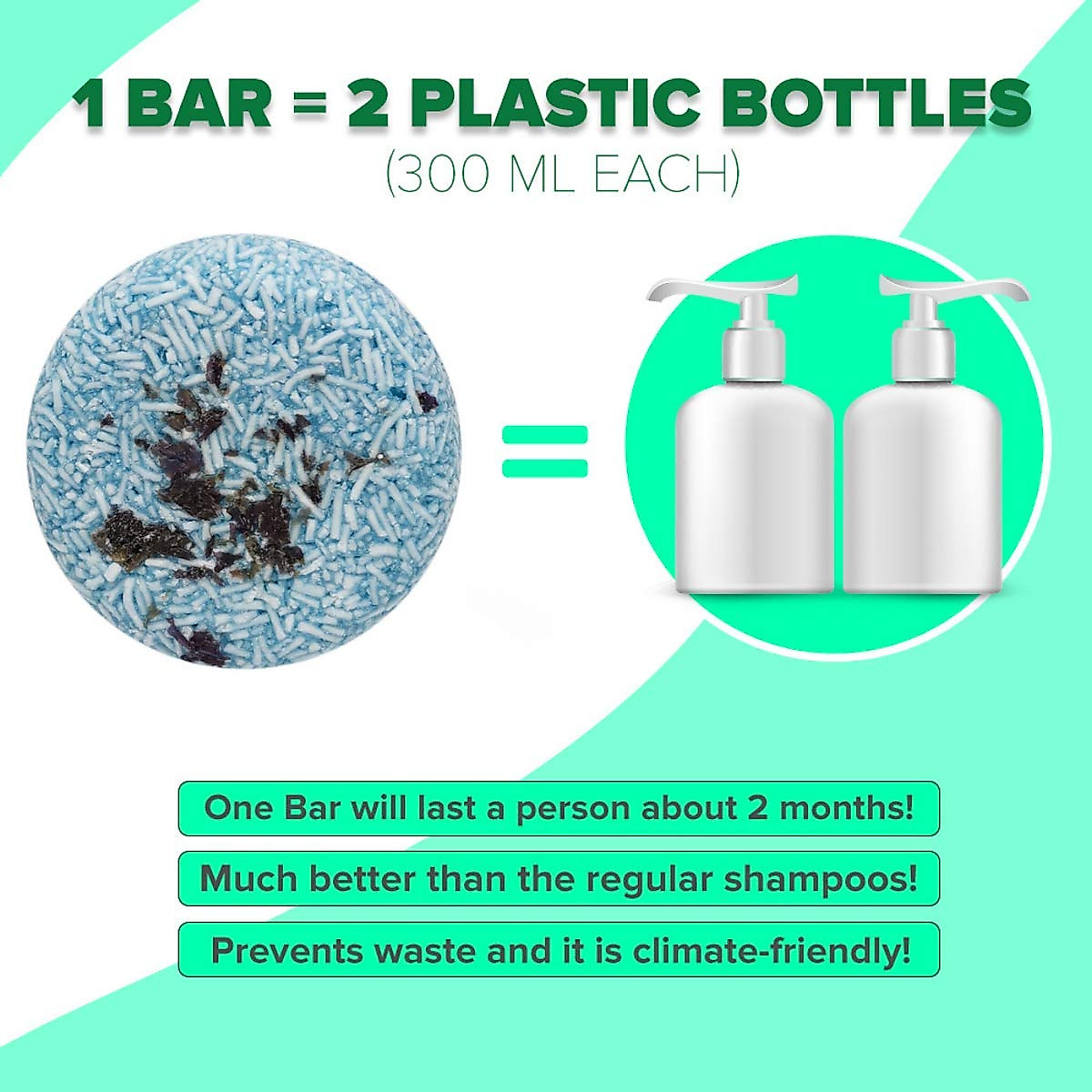 Solid Shampoo Bar And Conditioner Effect Hair Soap – 100% Organic Shampoo Bars For Hair With All Natural Plant Based Essential Oils And Zero Waste Biodegradable Packaging (Seaweed)