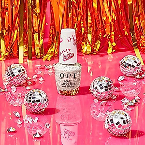 OPI Nail Lacquer, Sheer Glitter Finish Nail Polish, Up to 7 Days of Wear, Chip Resistant & Fast Drying, 3 Barbie Limited Edition Collection, Every Night is Girls Night, 0.5 fl oz