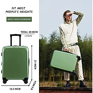 VERAGE Freeland 3 Piece Luggage Sets with X-Large Spinner Wheels, Expandable Hardshell Luggage Sets, Travel Suitcase Set TSA Approved (20/24/29-Inch, Green)