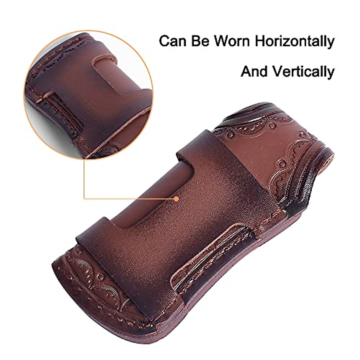 MiOYOOW Pocket Knife Sheath, 4'' Leather Knife Pouch Horizontal Folding Knife Holster with Belt Loop for Small Folding Knife Trapper Knife