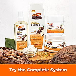 Palmer's Cocoa Butter & Biotin Length Retention Deep Conditioner, Strengthen, Nourish and Restore Elasticity and Shine, Suitable for All Curly Hair Patterns 12 Ounce