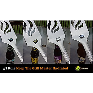 Cave Tools Barbecue Spatula With Bottle Opener and Serrated Edge - BBQ Cooking Utensils & Accessories