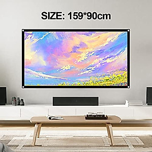 60" Projector Screen, 60inch Small 16:9 HD Foldable Anti-Crease Video Projection Screen, Portable 4:3 Outdoor Indoor Home Theater Movie Projector Curtain Fit for Party Camping Movie Bedroom