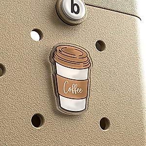 BOGGbeans Coffee To-Go Charm for Bogg Bag, Simply Southern Totes, and Similar Styles. Acrylic 3" Drink Charm Accessories for Beach Totes