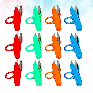 Yarn Thread Snips 12 PCS Professional Point Quick-Clip Heavy Duty Sewing with Stainless Steel Blade and Soft Handles Mini