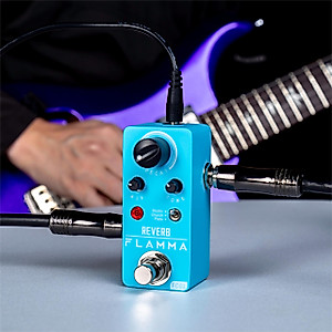 FLAMMA FC02 Mini Reverb Pedal Digital Guitar Pedal with 3 Reverb Effects Church Plate Studio True Bypass