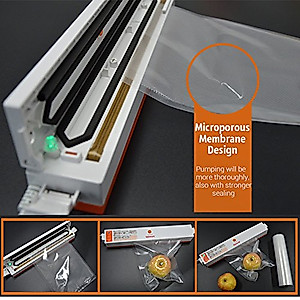 Creation Core Kitchen Commercial Grade Food Storage Saver Vacuum Sealer Bags Roll(2PCS 8"x197")