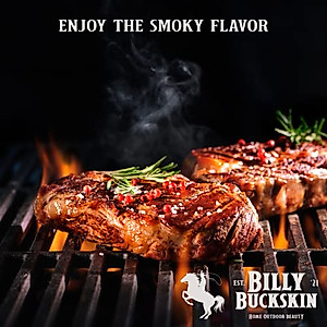 Applewood Cooking Wood for Wood Fire | Apple Firewood Logs | Fruity Flavors, Includes Apple Chips and Fatwood Firestarter Sticks | by Billy Buckskin Co.