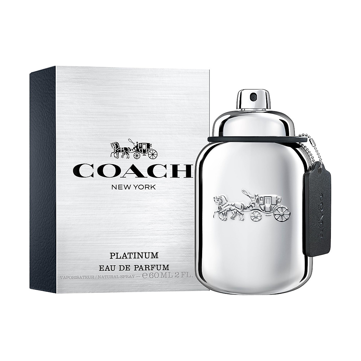 Coach Platinum Eau de Parfum - Long Lasting Fragrance with notes of Pineapple, Clary Sage & Vanilla Leather - Woody & Spicy - 2.0 fl. oz.