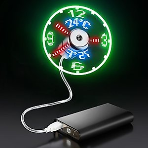 BREIS New USB Clock Fan with Real Time Clock and Temperature Display Function,Silver,1 Year Warranty