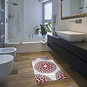 Rugshop Modern Floral Circles Anti Fatigue Standing Mat 18" x 30" Red