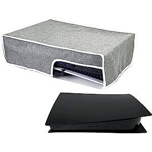 UCARE Dust Cover Compatible with Sony PS5 Console, Waterproof Dustproof Protector Storage Covers Replacement for PlayStation 5 Console Digital & Disk Version (Grey-A)