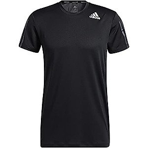 adidas Mens Heat.RDY 3-Stripes Tee Black Large