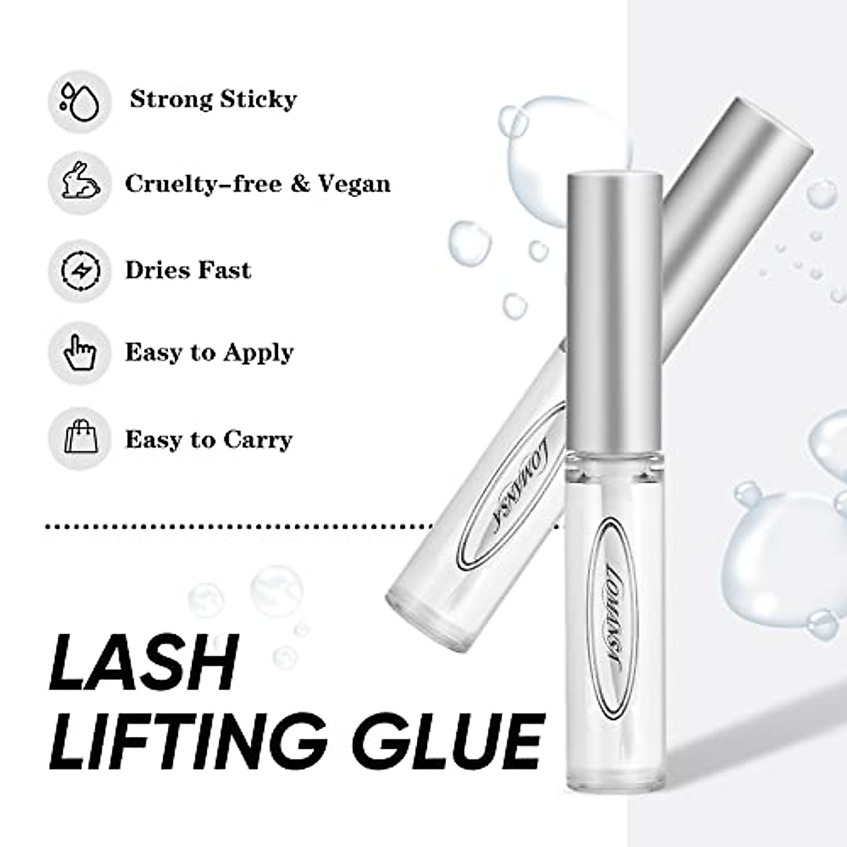 Lomansa Lash Lift Glue 2PCS, Eyelash Lift Glue Adhesive Perming Rod Strong Fix Glue for Lashes and Brows Curl