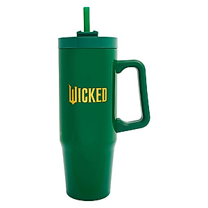 WICKED 900ml Insulated Tumbler with Straw and Lid | Official Merchandise by Polar Gear Movie Themed Travel Tumbler Cup | Double Wall Stainless Steel Tumbler Insulated Cup, Green