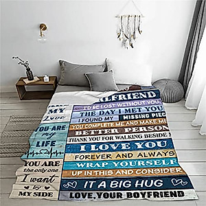 to My Girlfriend Blanket Gifts for Girlfriend I Love You Blessing Sweet Sayings Quote Throw Blankets 50x60 inch Birthday Gifts for Her Anniversary Present Soft Blankets for Bed Sofa