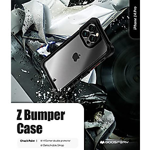 GOOSPERY Z Bumper Crossbody Compatible with iPhone 14 Pro Case [Strap Included] Shock Absorbing Dual Layer Structure TPU Edge Crystal Clear PC Cover with Shoulder Strap Outdoor Design, Clear