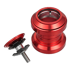 X AUTOHAUX 34mm 1-1/8" Threadless Bicycle Headset Combo Bike Threadless External Headset Sealed Cartridge Bearings MTB Road Headset with Top Cap Red