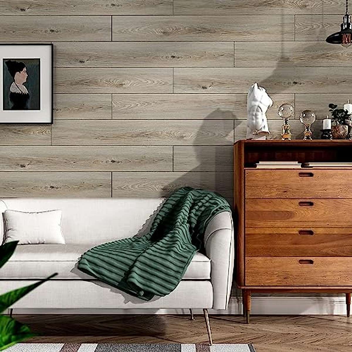 STICKEEP 6" x 36" Peel and Stick Vinyl Floor Tile Roll Floor Tiles Peel and Stick Waterproof Adhesive Peel and Stick Flooring Temporary Flooring for Renters Bathroom Bedroom Kitchen Camper 4 Pack