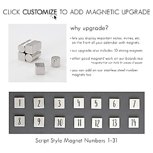 Personalized Dry Erase Wall Calendar with Custom To do list and Notes Organization Sections | Large Whiteboard Calendar (24" W x 18" H, White-Washed Frame)