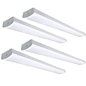 (Pack of 4) LED Shop Light 4FT, 40W 4800LM 6000K Super Bright White, Linkable LED Light Bar for Room, Garage, Corded Electric with Built-in ON/Off Switch, Frosted Cover