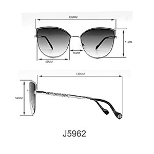 Jessica Simpson Women's J5962 Refined Metal Cat Eye Sunglasses with UV400 Protection - Glamorous Sunglasses for Women, 59mm