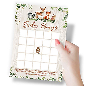 Printed Party Woodland Baby Shower Game - Baby Bingo, Set of 50