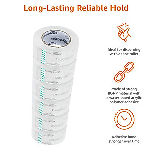 Amazon Basics Packing Tape, Designed for Moving, Storage and Packing, Shipping and Mailing, 1.88-Inch Wide x 109 Yards, Crystal Clear, 6-Pack