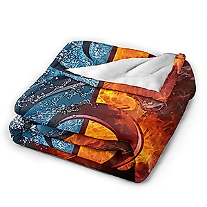 Ultra Soft Blanket Water and Fire Music Note Throws Blanket Plush Fuzzy Lightweight Couch Sofa Bed Warm Cozy Flannel Blanket for Kids and Adults Gift 50 X 40
