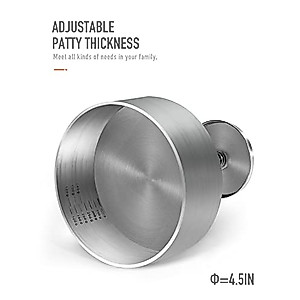 Baffect Burger Press, Adjustable Stainless Steel Burger Maker, Non-stick Patty Mold for Homemade Hamburger (Diameter 11 cm / 4.33 inches)